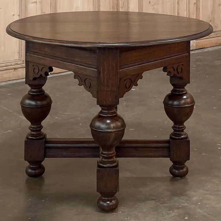 19th Century Dutch Drop Leaf Table, Demilune Console For Sale at 1stDibs