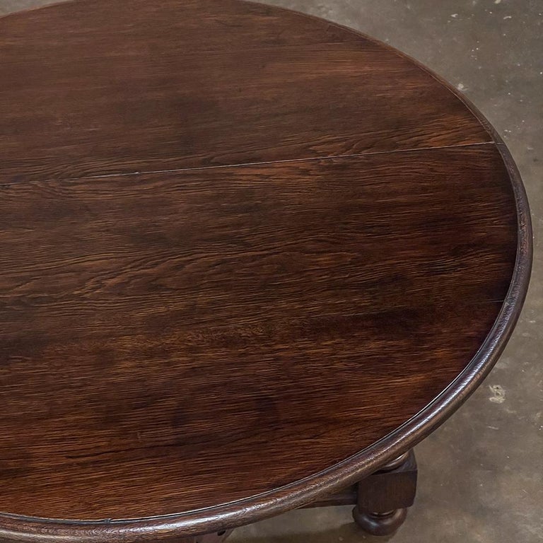 19th Century Dutch Drop Leaf Table, Demilune Console For Sale at 1stDibs