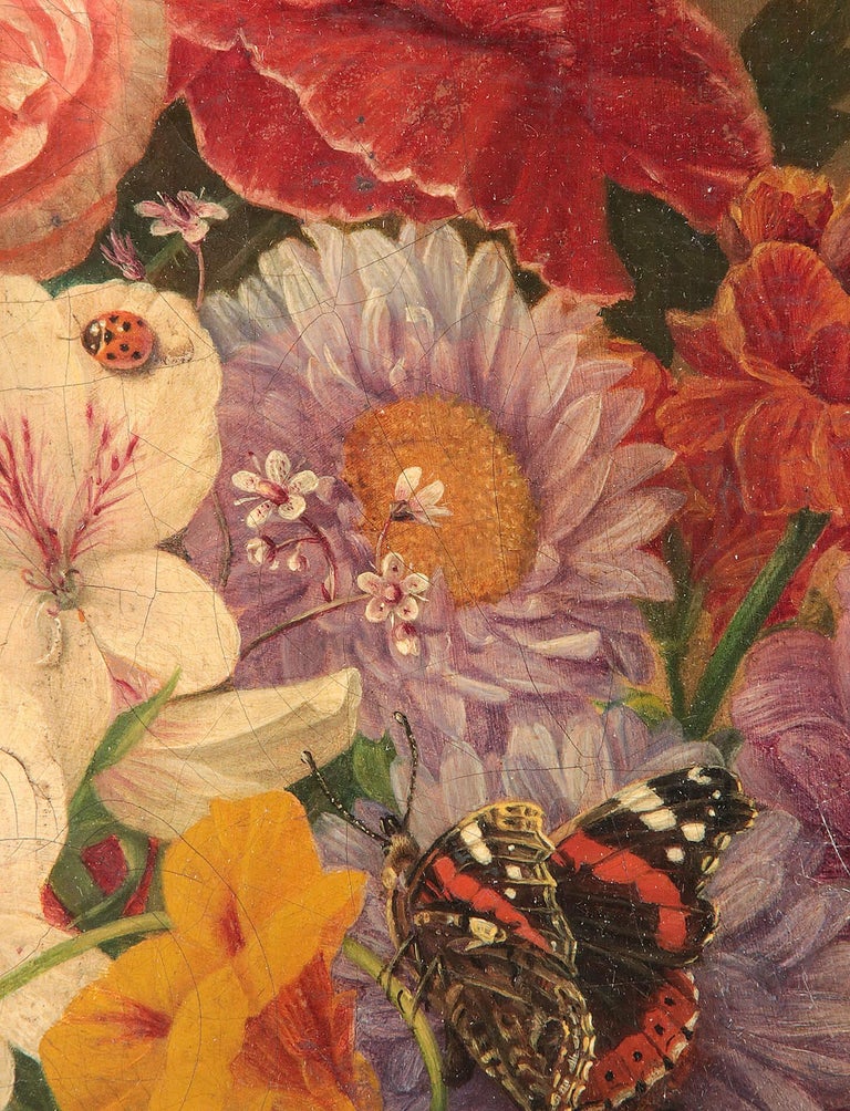 19th Century Dutch Renaissance Flower Still-Life Oil Painting - A. de ...