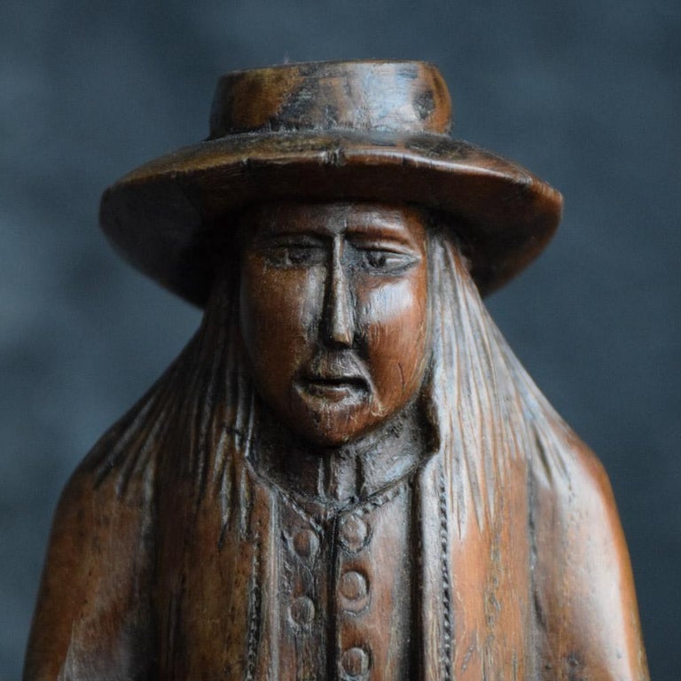 19th Century Dutch Folk Art Pair of Hand Carved Figures at 1stDibs