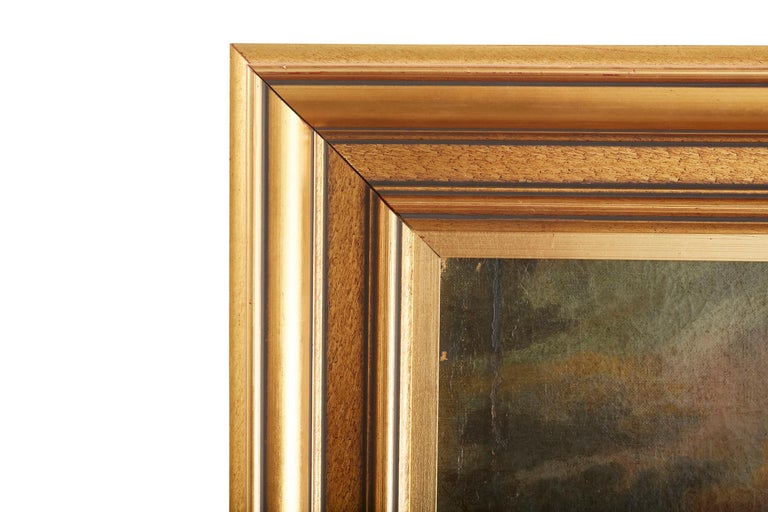 19th Century Dutch Gilt Wood Framed Oil Canvas For Sale at 1stDibs
