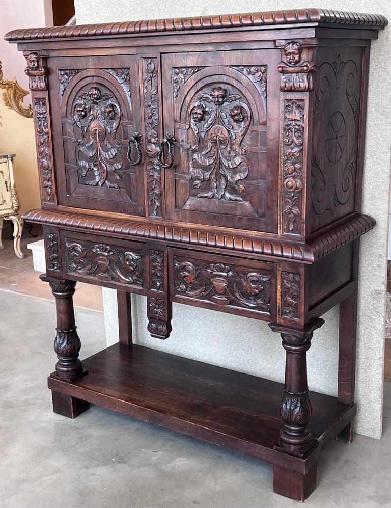 19th Century Dutch Hand Carved Renaissance Raised Cabinet For Sale at ...