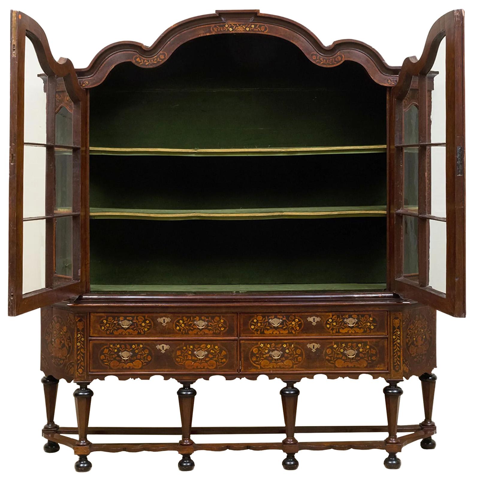 19th Century Dutch Marquetry and Ebonized Cabinet For Sale at 1stDibs