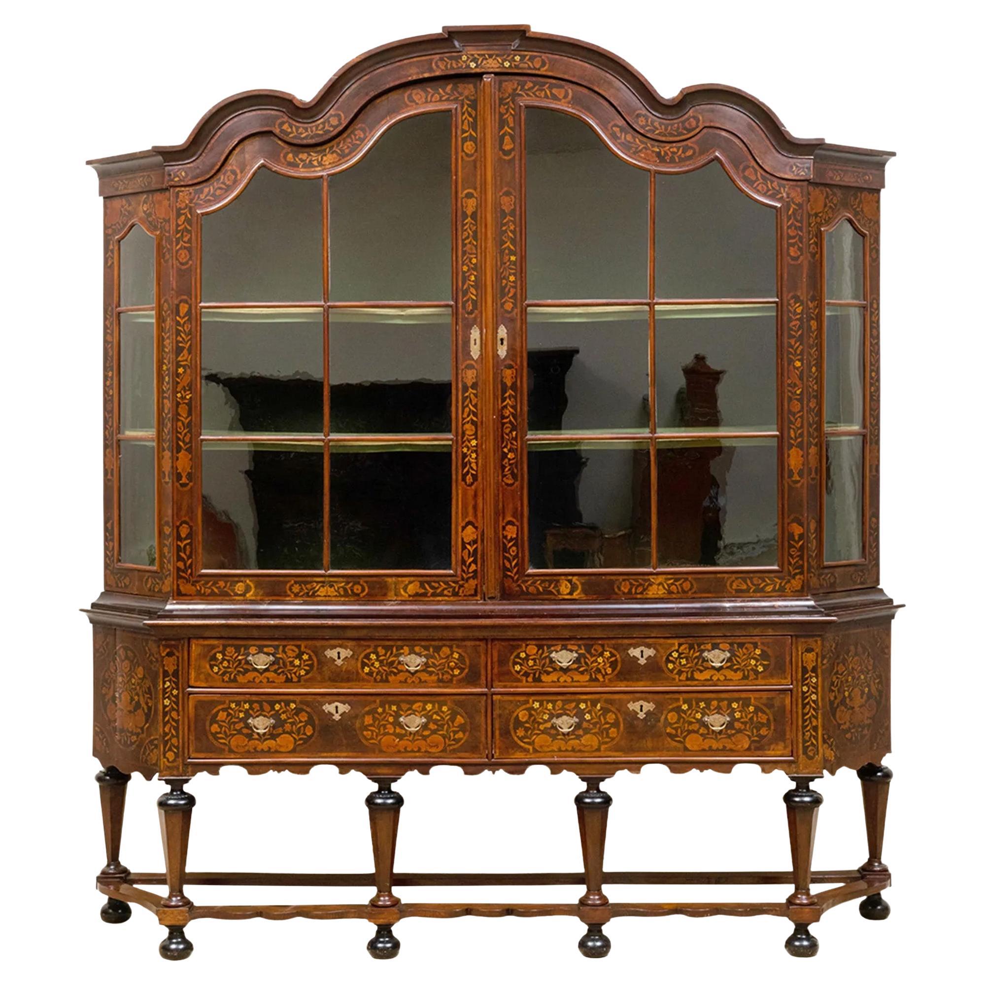 Large Dutch Cabinet in Floral Marquetry, 19th Century For Sale at ...