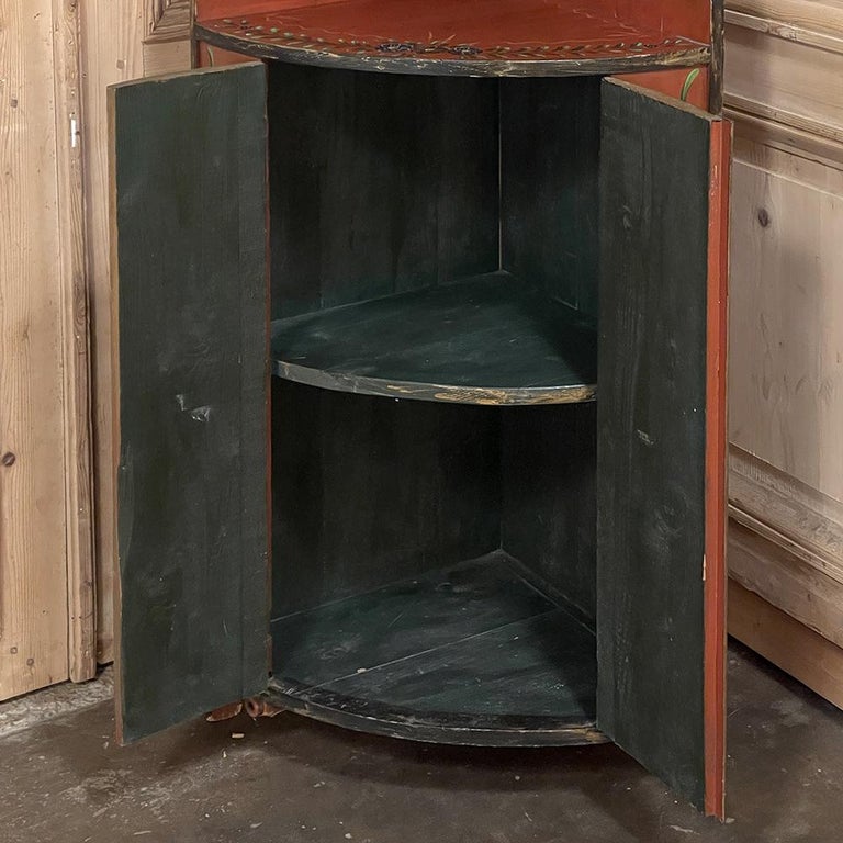 19th Century Dutch Painted Corner Cabinet For Sale at 1stDibs