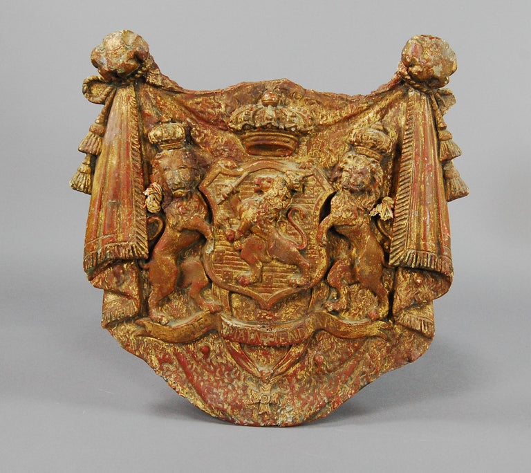 19th Century Dutch Plaster Armorial Crest at 1stDibs
