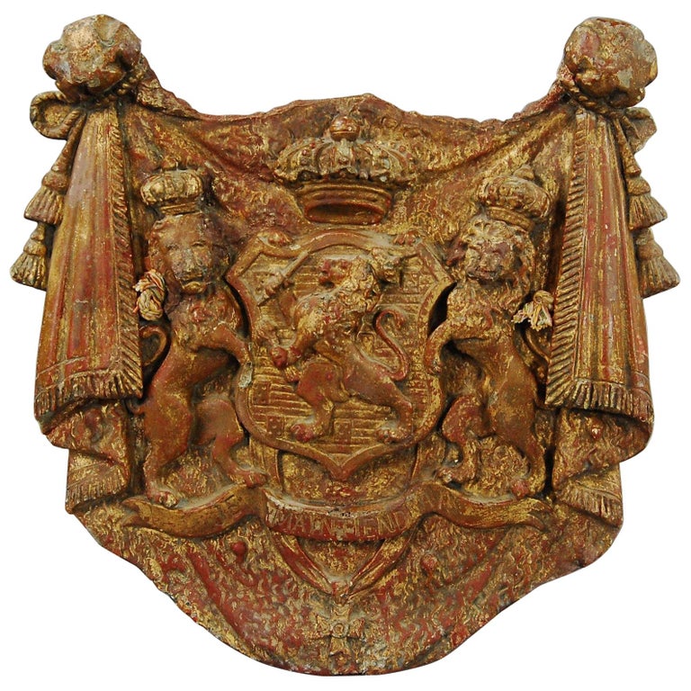 19th Century Dutch Plaster Armorial Crest at 1stDibs