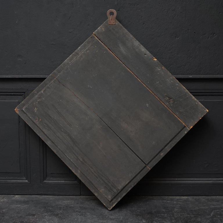 19th Century Dutch Polychrome Painted Wooden Funerary Hatchment or ...