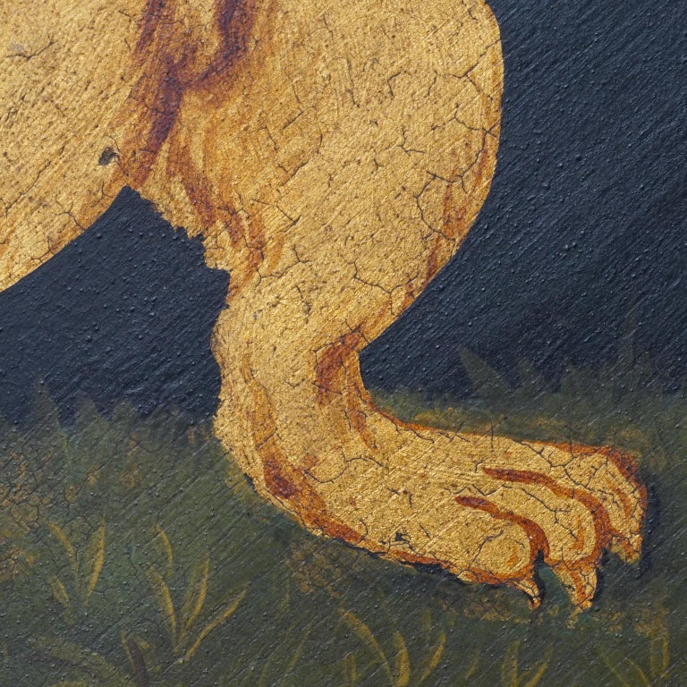 19th Century Dutch Polychrome Painted Wooden Funerary Hatchment or ...