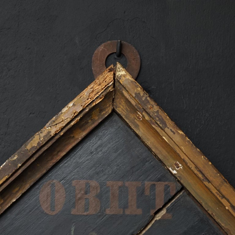 19th Century Dutch Polychrome Painted Wooden Funerary Hatchment or ...