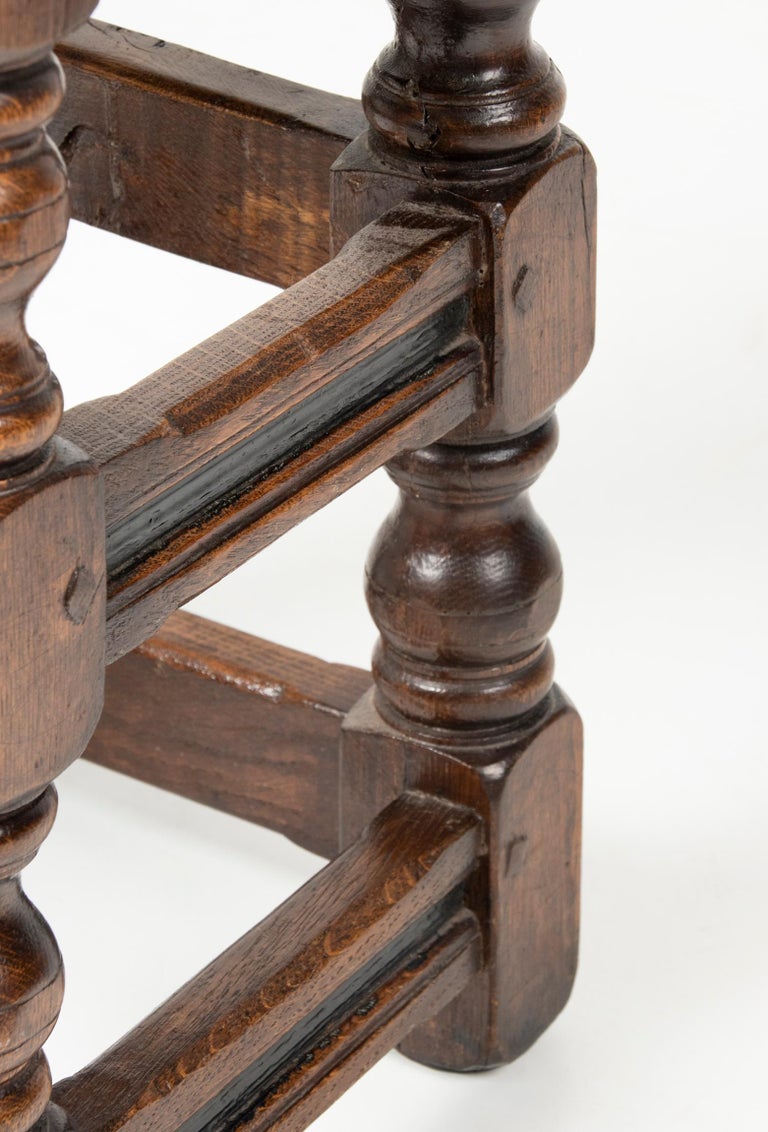 19th Century Dutch Rustic Oak Stool For Sale at 1stDibs