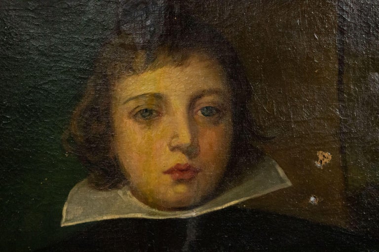 19th Century Dutch Style Framed Oil Portrait Painting in the Style of ...