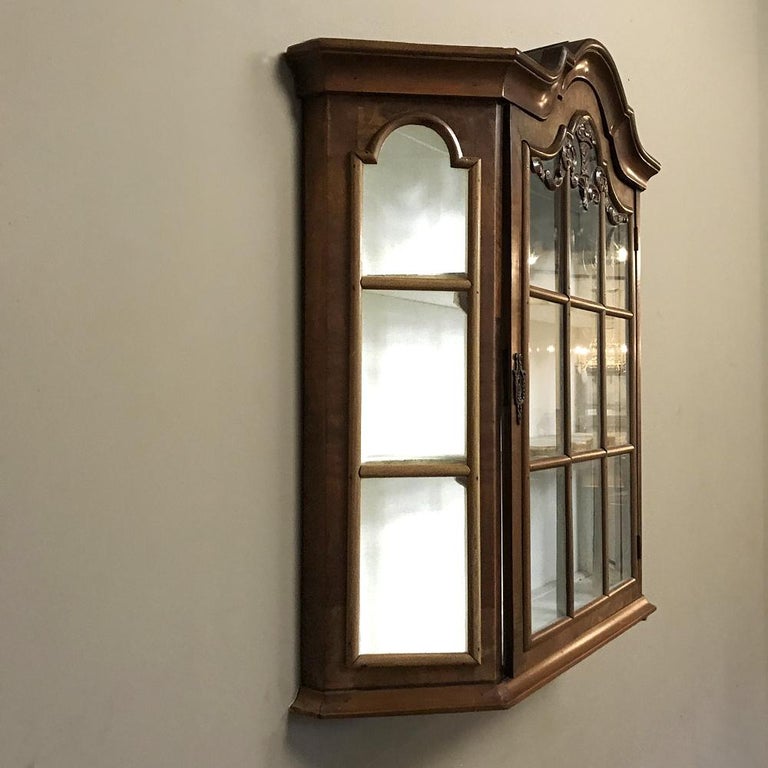 19th Century Dutch Walnut Wall Vitrine at 1stDibs