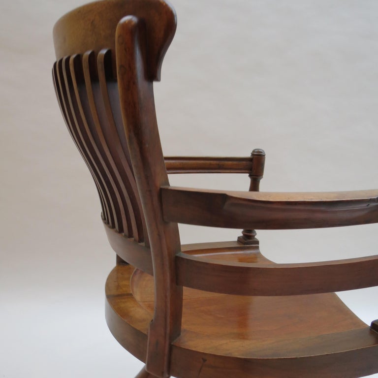 19th Century E W Godwin Swivel Office Chair in Walnut For Sale at 1stDibs