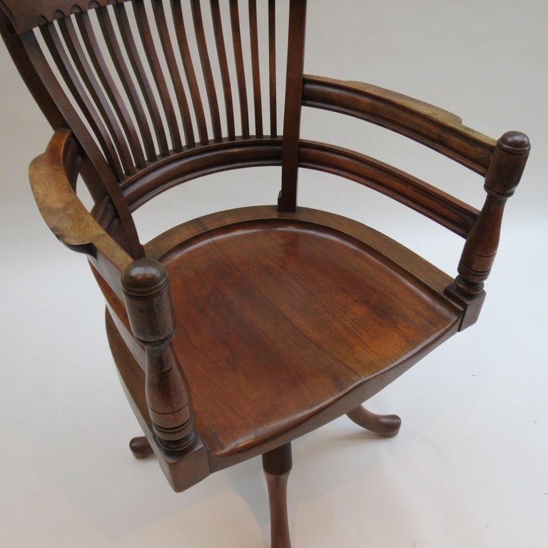 19th Century E W Godwin Swivel Office Chair in Walnut For Sale at 1stDibs