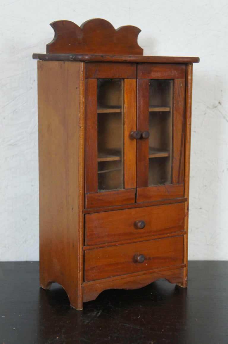 19th Century Early American Pine Cupboard Miniature Salesman Sample ...
