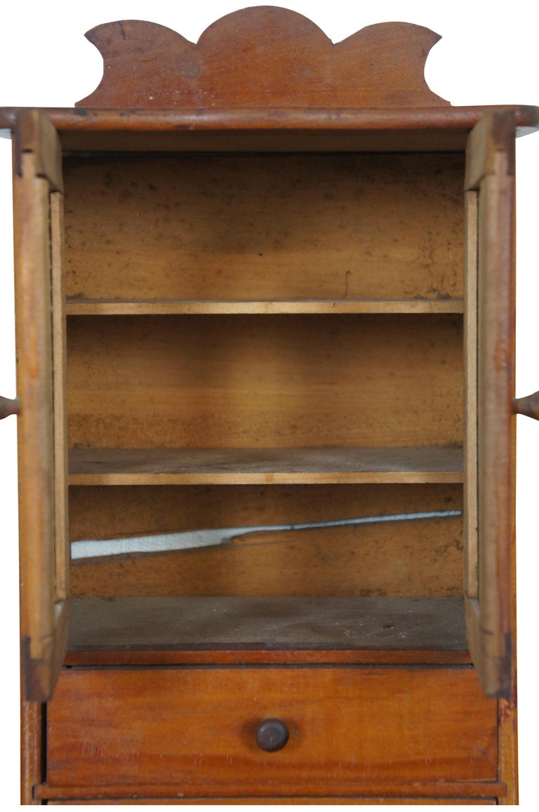 19th Century Early American Pine Cupboard Miniature Salesman Sample ...