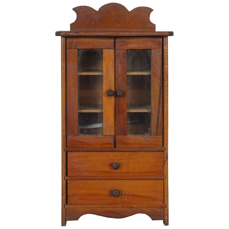 19th Century Early American Pine Cupboard Miniature Salesman Sample ...