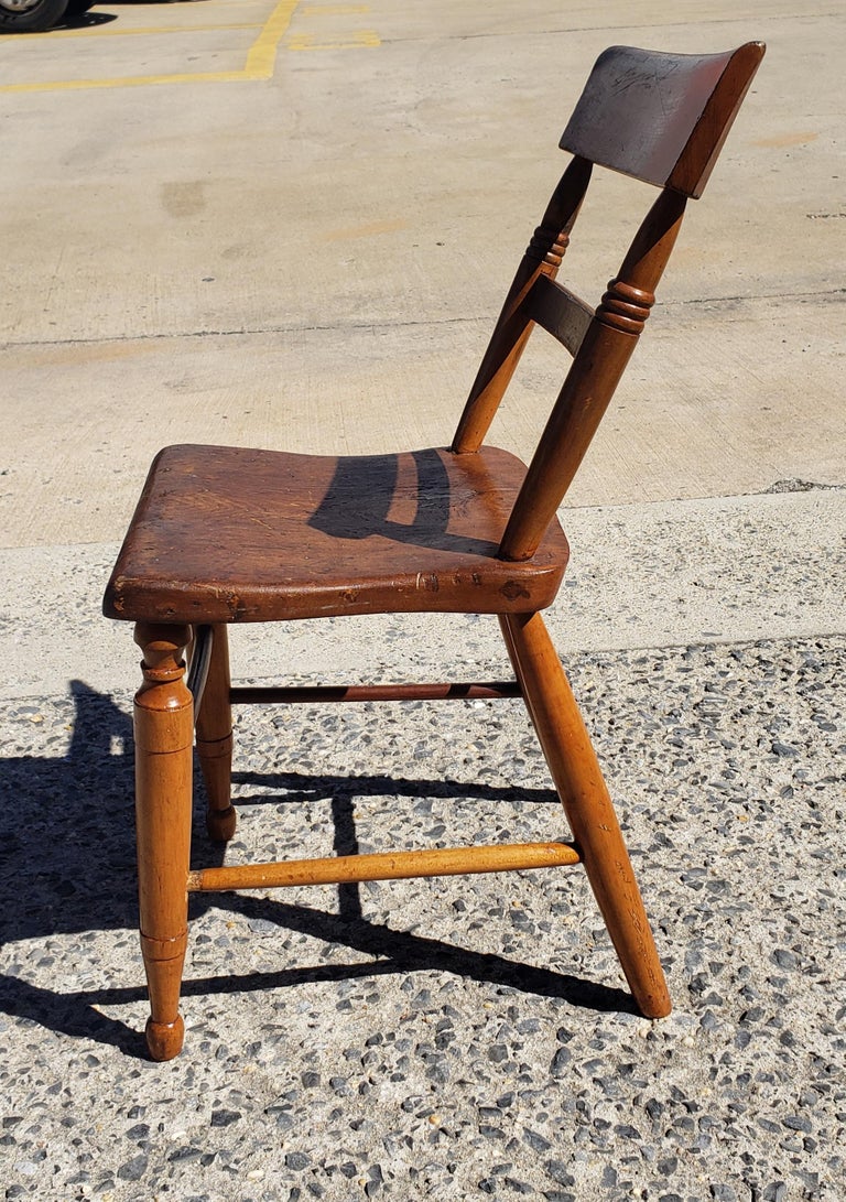 19th Century Early American Plank Side Chair For Sale at 1stDibs