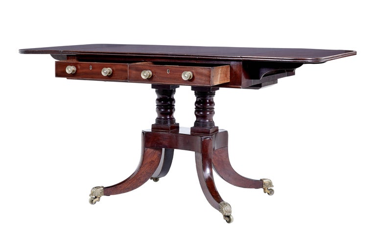 19th Century early Victorian mahogany sofa table For Sale at 1stDibs