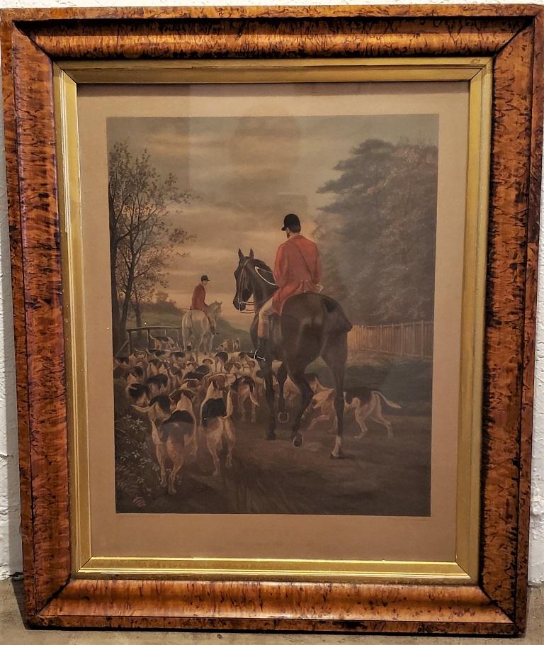19th Century EAS Douglas Hunt Scene Aquatint Engraving For Sale at 1stDibs