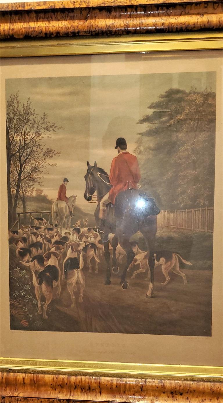 19th Century EAS Douglas Hunt Scene Aquatint Engraving For Sale at 1stDibs