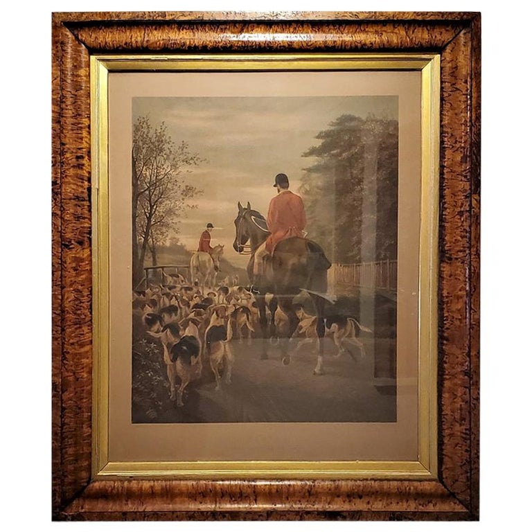 19th Century EAS Douglas Hunt Scene Aquatint Engraving For Sale at 1stDibs