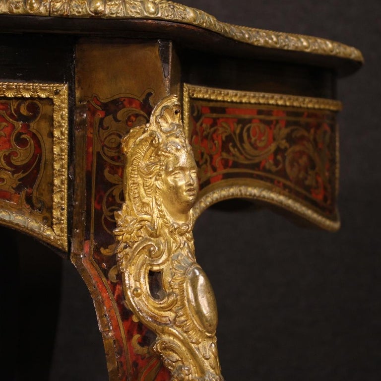 19th Century Ebonized Wood Antique French Boulle Table, 1880 For Sale ...