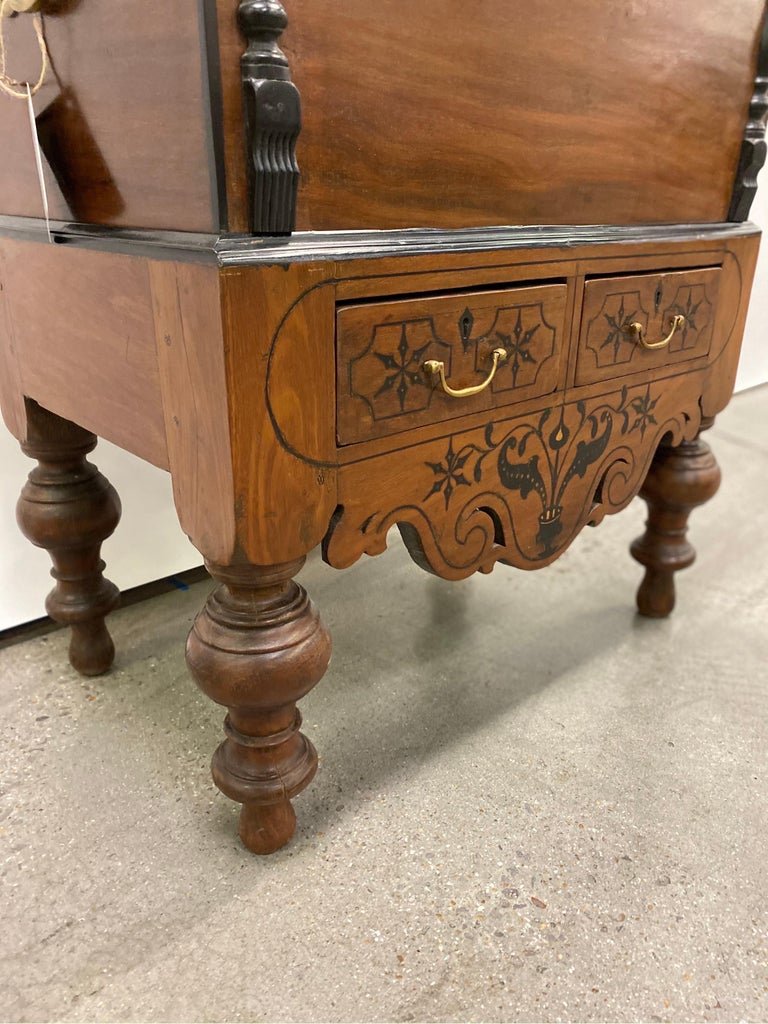 19th Century Ebonized Jackwood British Colonial Box on Stand from ...