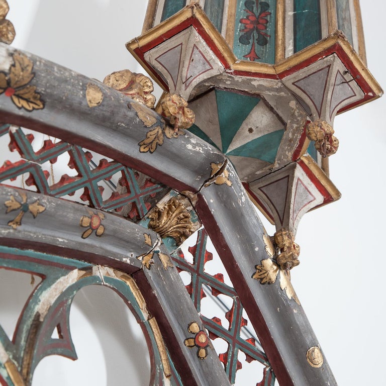 19th Century Ecclesiastical Painted Gothic Arched Frames at 1stDibs