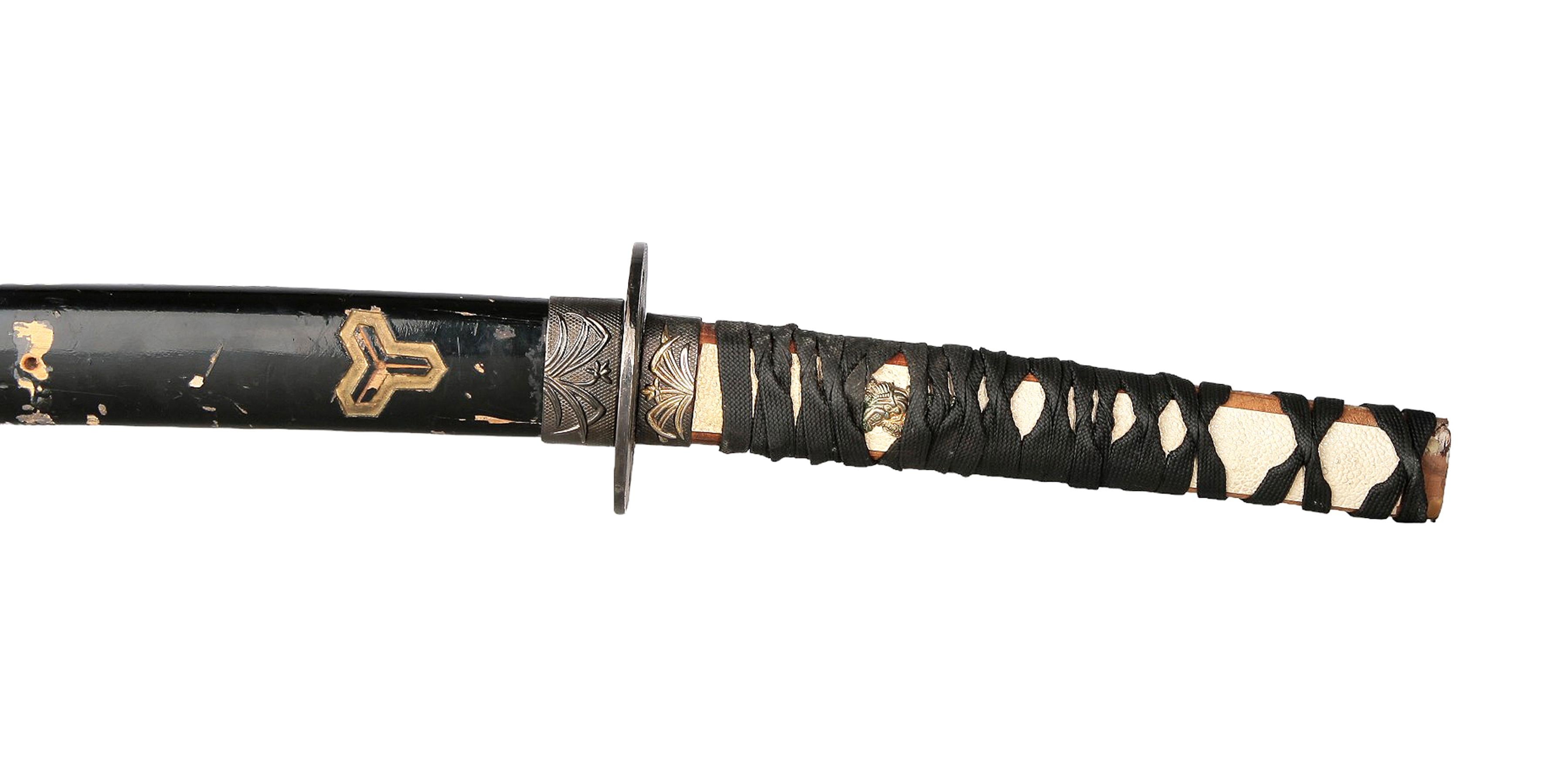 19th Century Edo-/Meiji Period Black Samurai Katana/Long Sword with ...