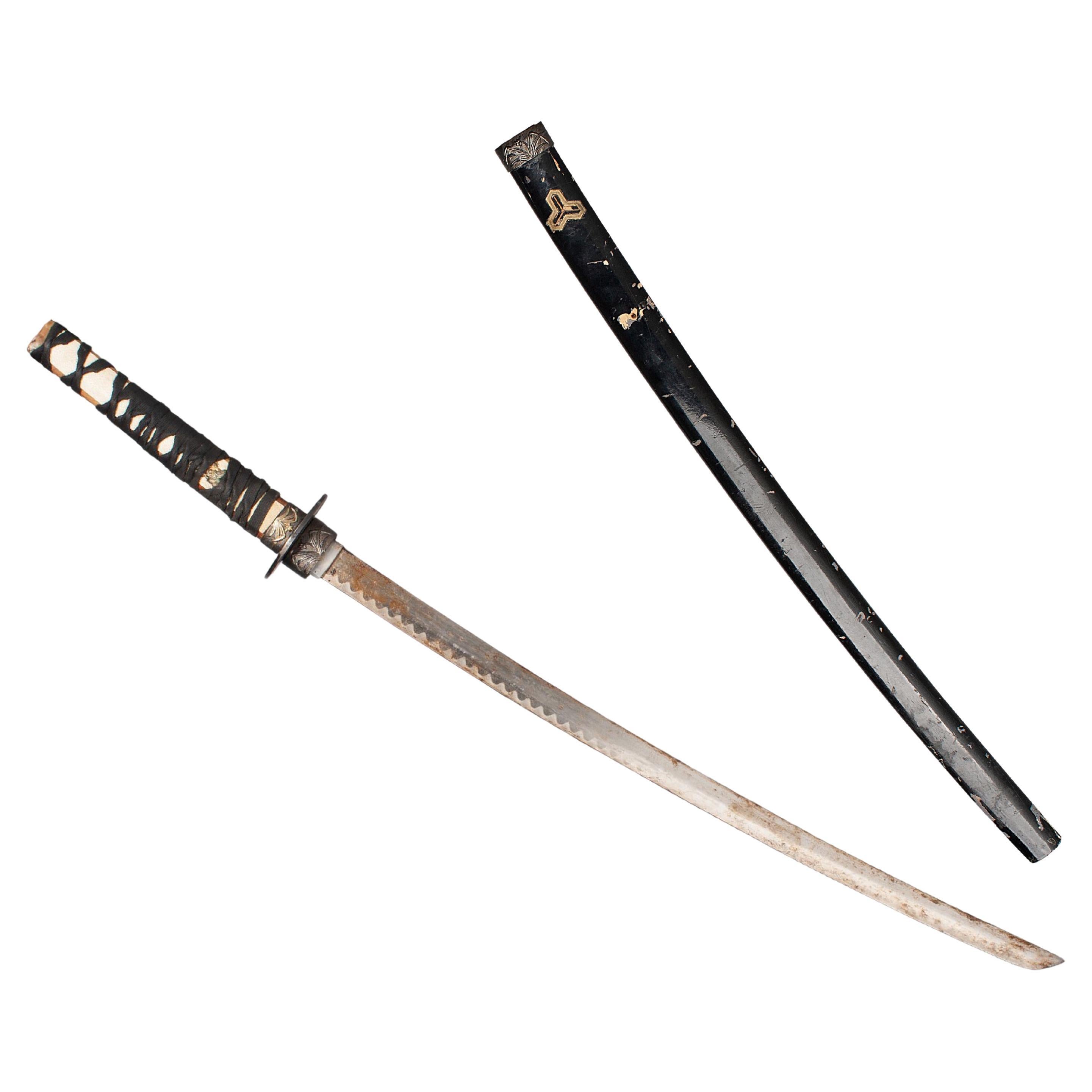 19th Century Edo-/Meiji Period Black Samurai Katana/Long Sword with ...