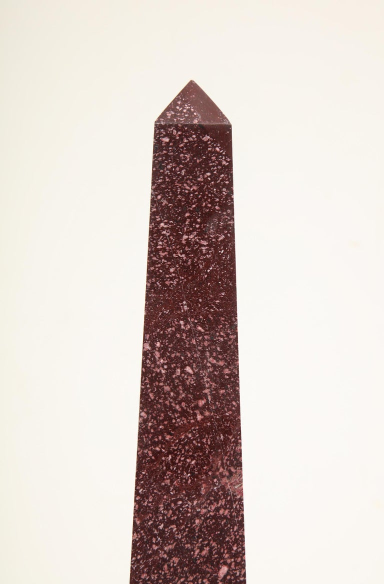 19th Century Egyptian Porphyry Obelisk on Baroque Marble Base For Sale ...