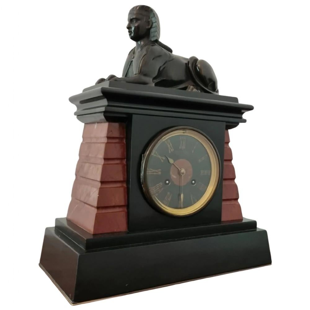 19th Century Egyptian Revival Clock with Bronze Sphinx by Le Roy and ...