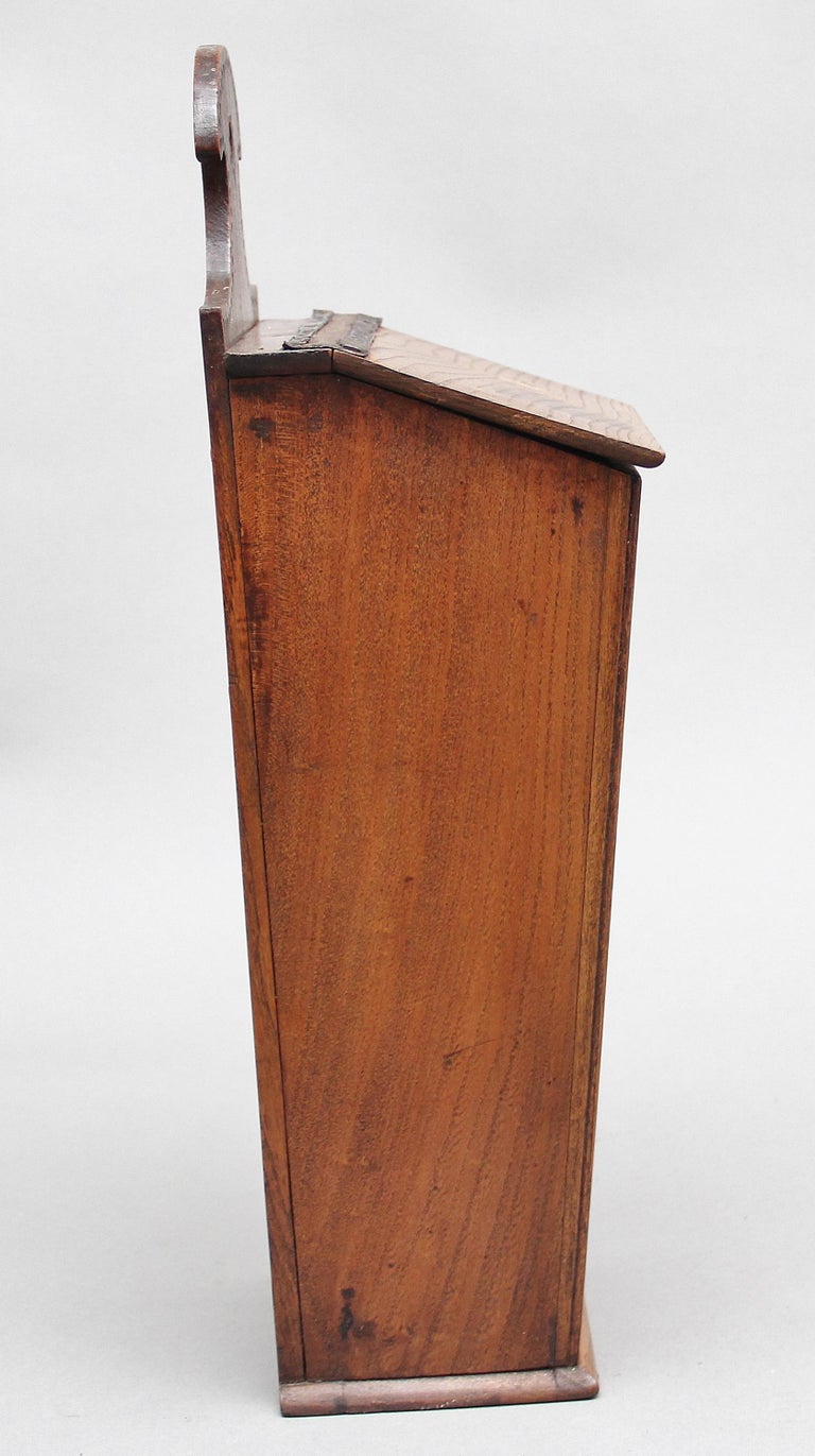 19th Century Elm and Fruitwood Candle Box For Sale at 1stDibs