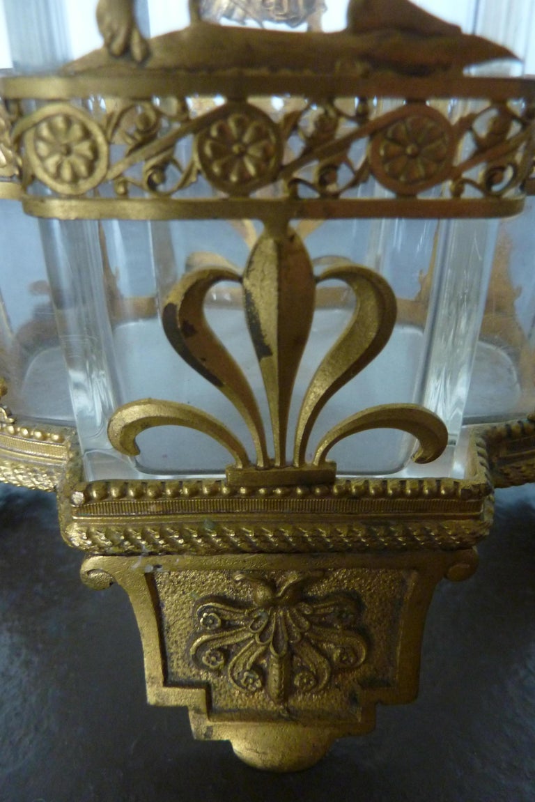 19th Century Empire Bronze Fire-Gilded Crystal Glass Vase For Sale at ...