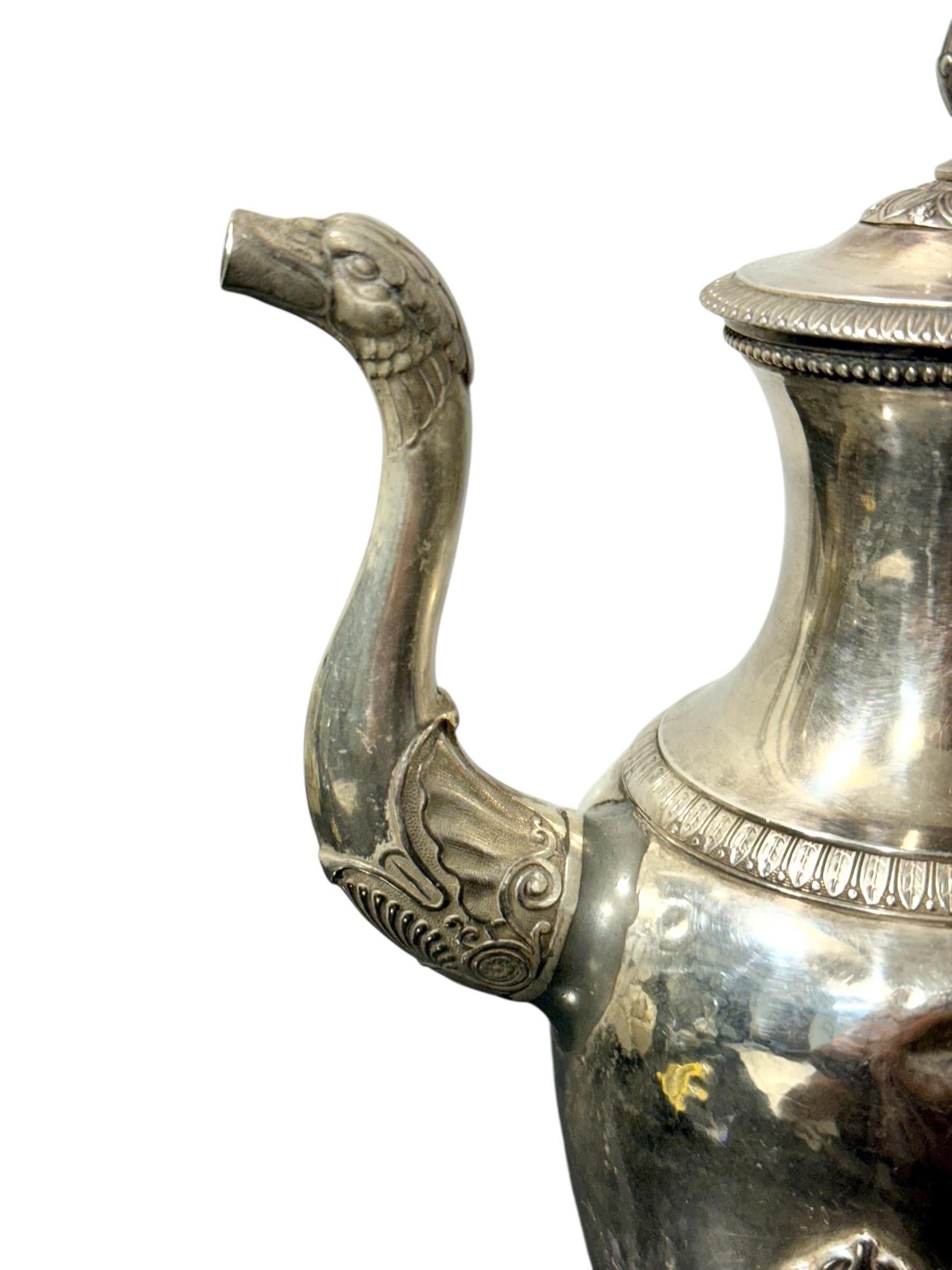 19th-Century Empire French Solid Silver Coffee Pot or Ewer For Sale at ...