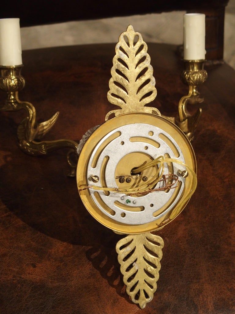 19th Century Empire Style Crystal and Bronze Swan Sconce from France at ...