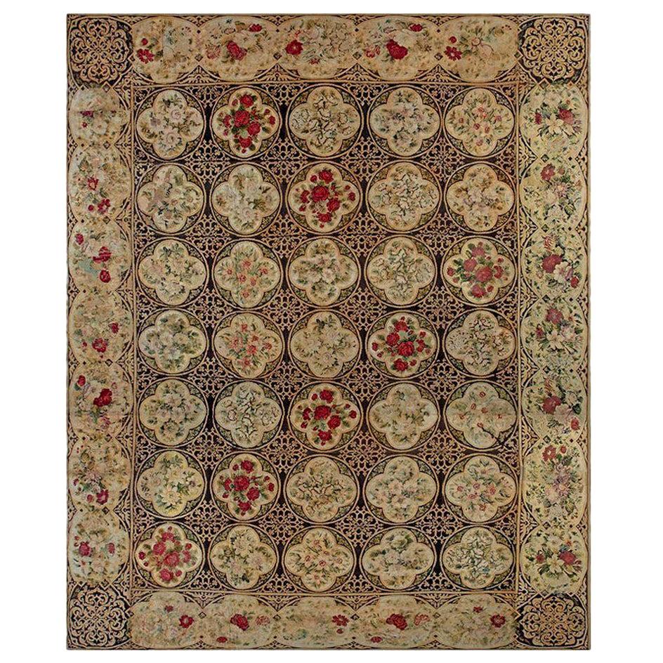 Vintage Persian Heriz Rug with Traditional English Tudor Manor House ...