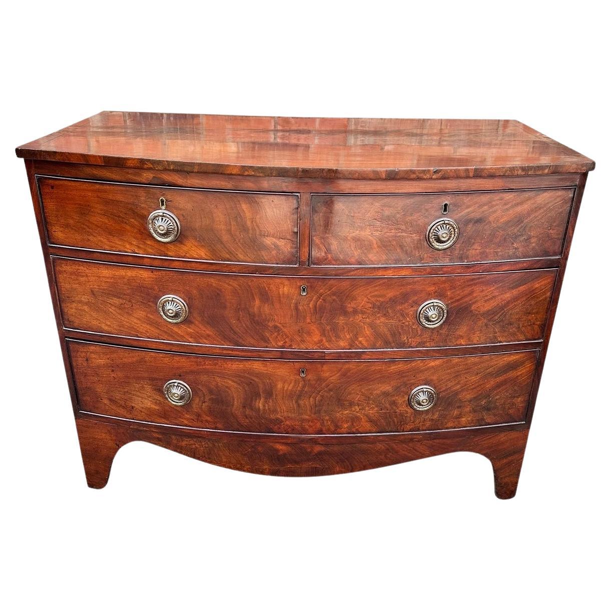 19th Century English Bow Front Chest For Sale at 1stDibs