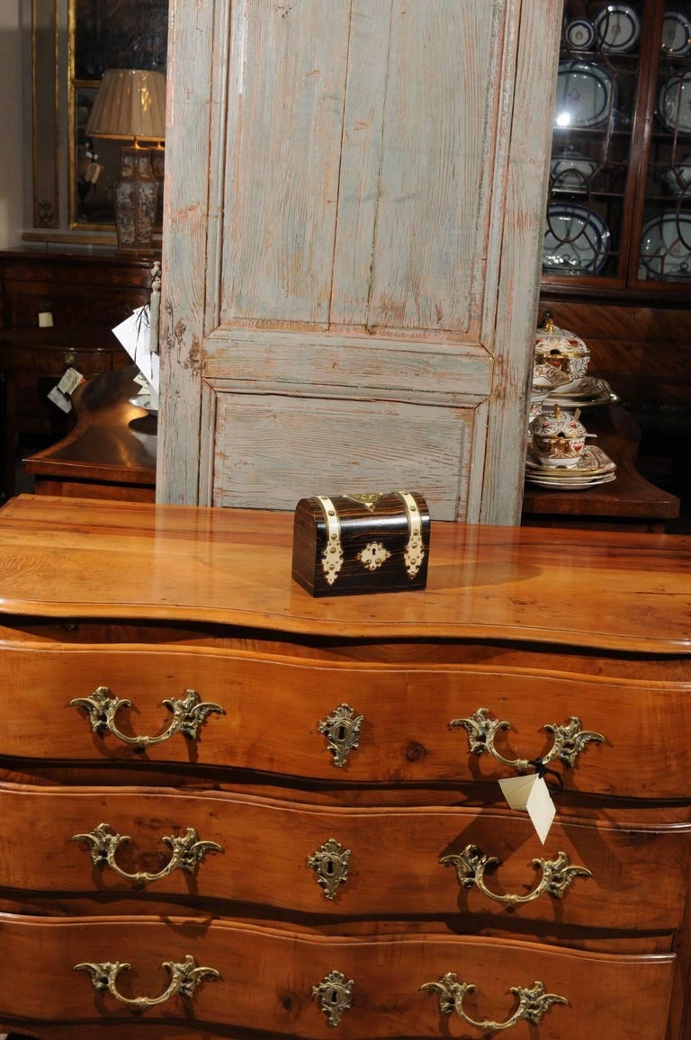 19th Century English Brass and Bone Banded Calamander Dome Top Box For ...