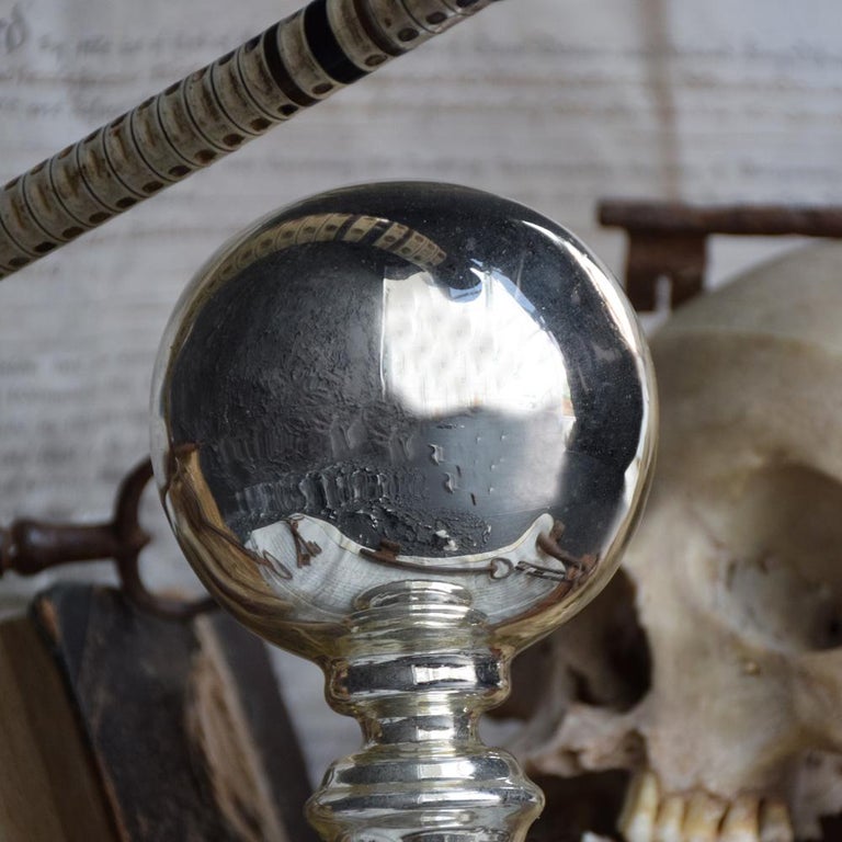 19th Century English Butlers Glass Mercury Gaze Ball at 1stDibs