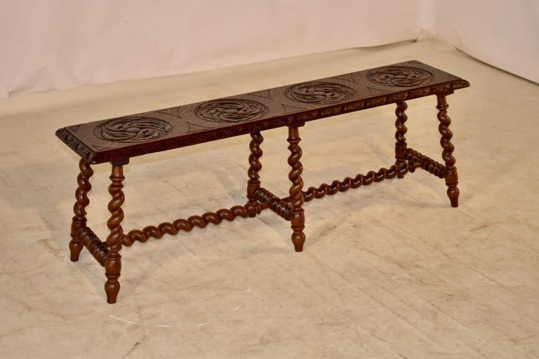 19th Century English Carved Bench at 1stDibs