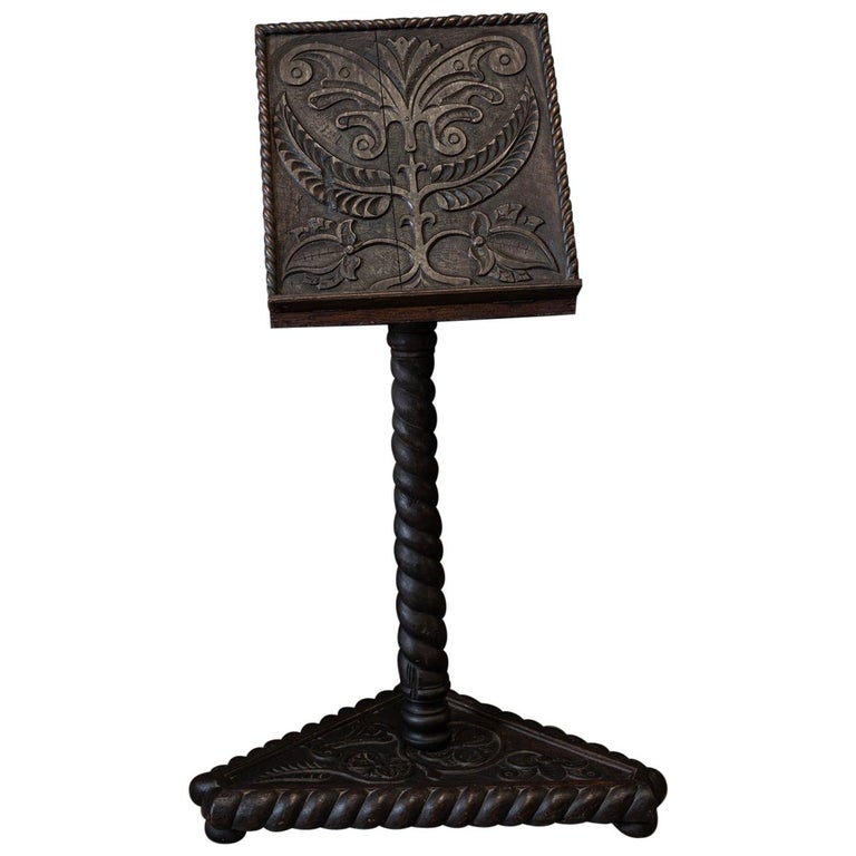 19th Century English Carved Oak Bible Reading Stand For Sale at 1stDibs