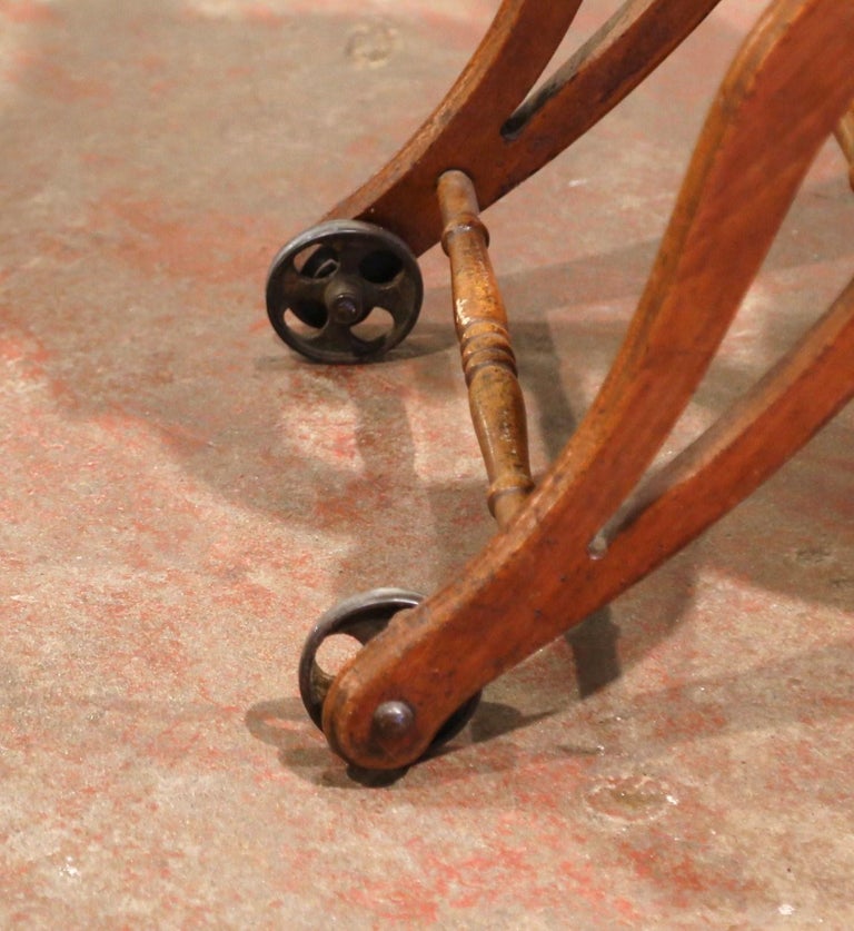 19th Century English Carved Walnut and Leather Adjustable High Chair ...