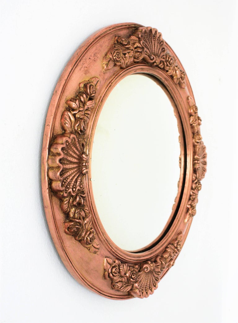 19th Century English Copper Bulls-Eye Convex Mirror For Sale at 1stDibs