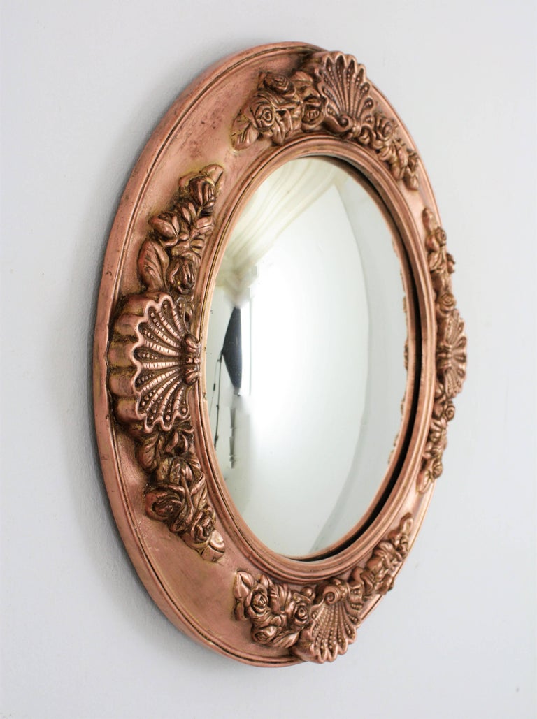 19th Century English Copper Bulls-Eye Convex Mirror For Sale at 1stDibs