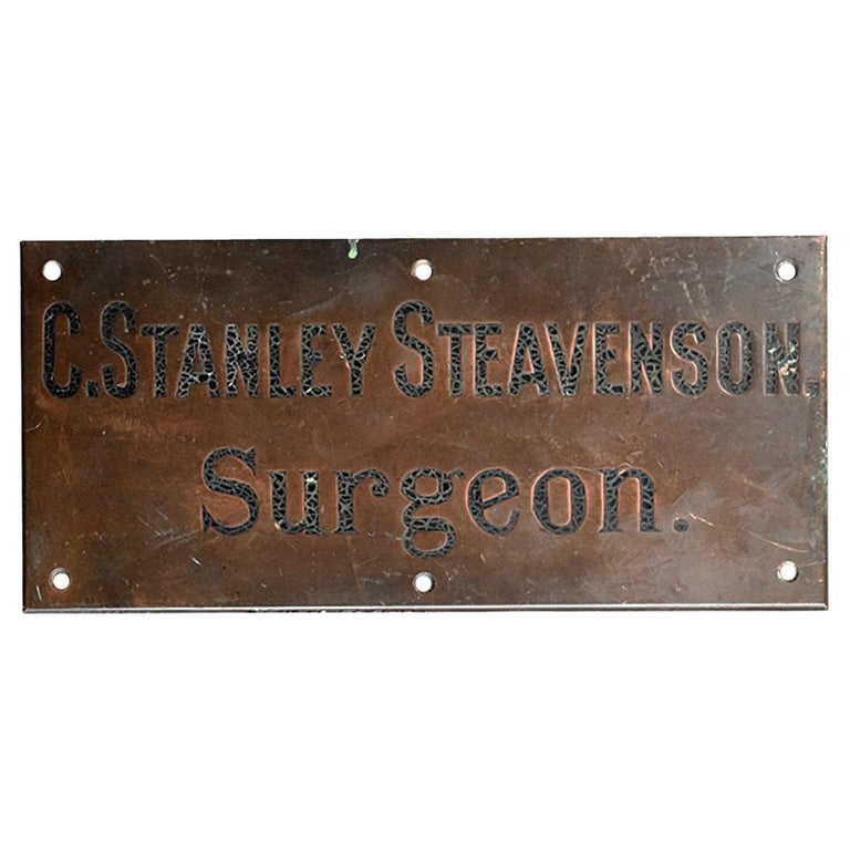 19th century English Copper Surgeon Sign For Sale at 1stDibs