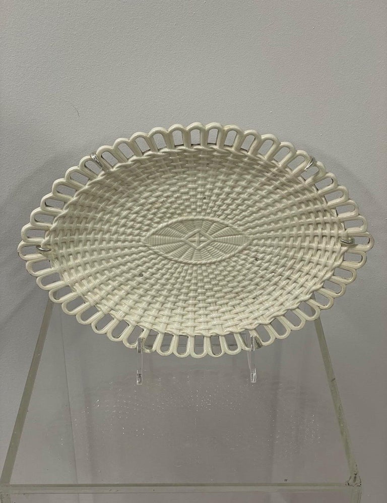 19th Century English Creamware Basketweave Plate or Platter For Sale at ...
