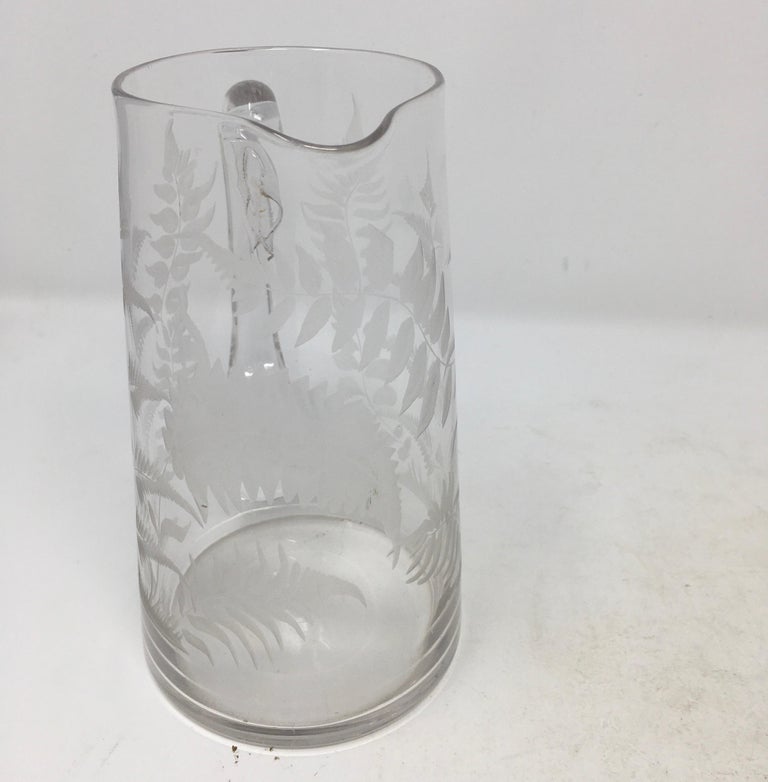 19th Century English Etched Glass Pitcher For Sale at 1stDibs | frosted ...